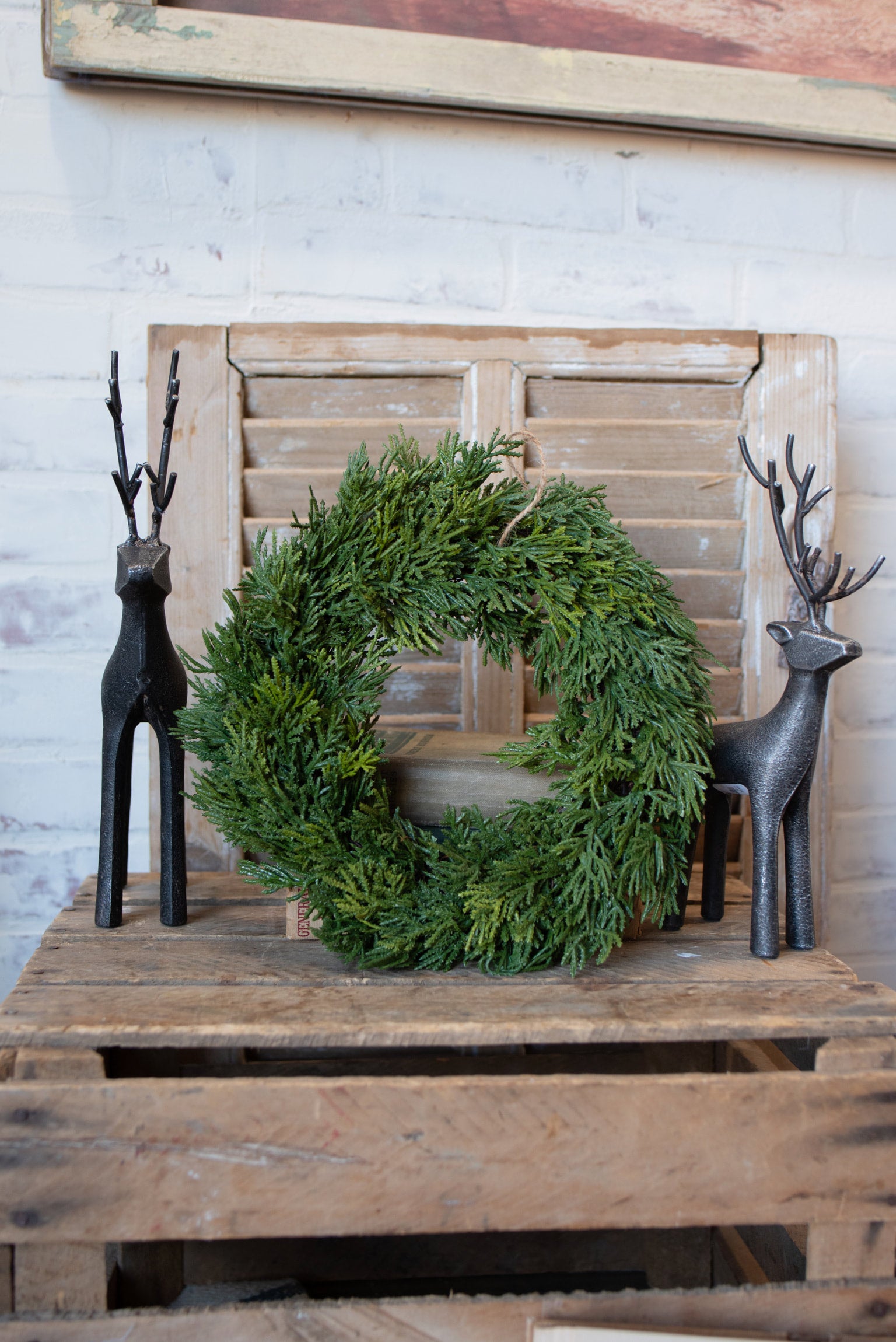 Real Touch Mini Cedar Wreath | The Little Burlap Barn